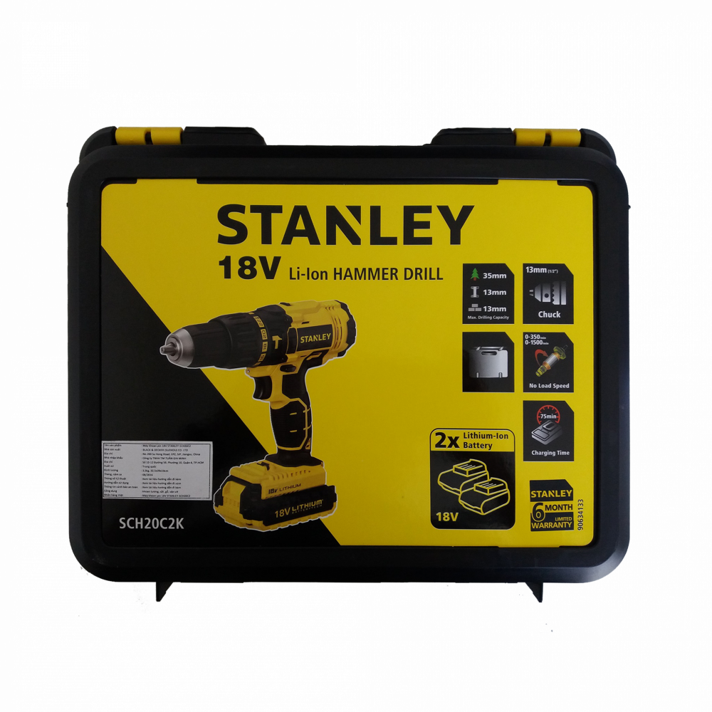 Máy khoan vặn vít động lực dùng pin Stanley SCH 20C2 chính hãng | Fact ...