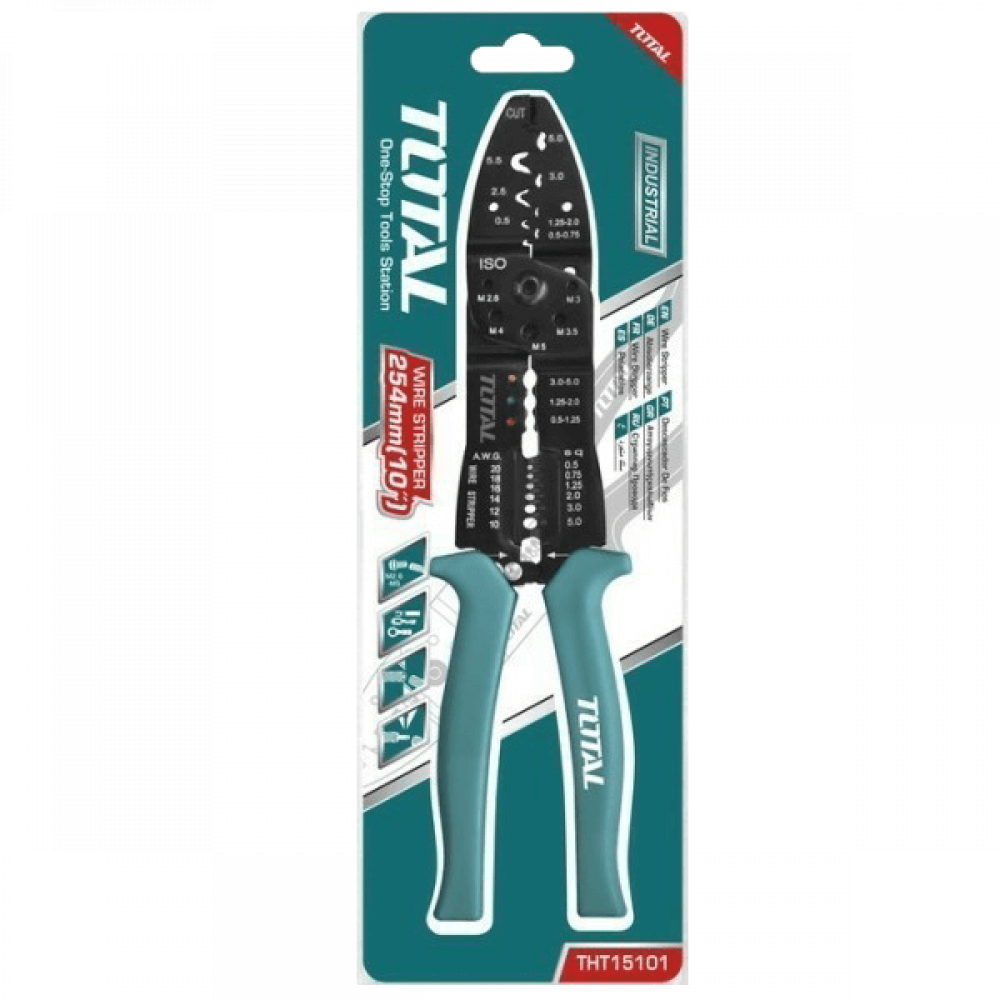Kìm tuốt dây điện 72/T Total THT15851 215 mm chính hãng | Fact-Depot